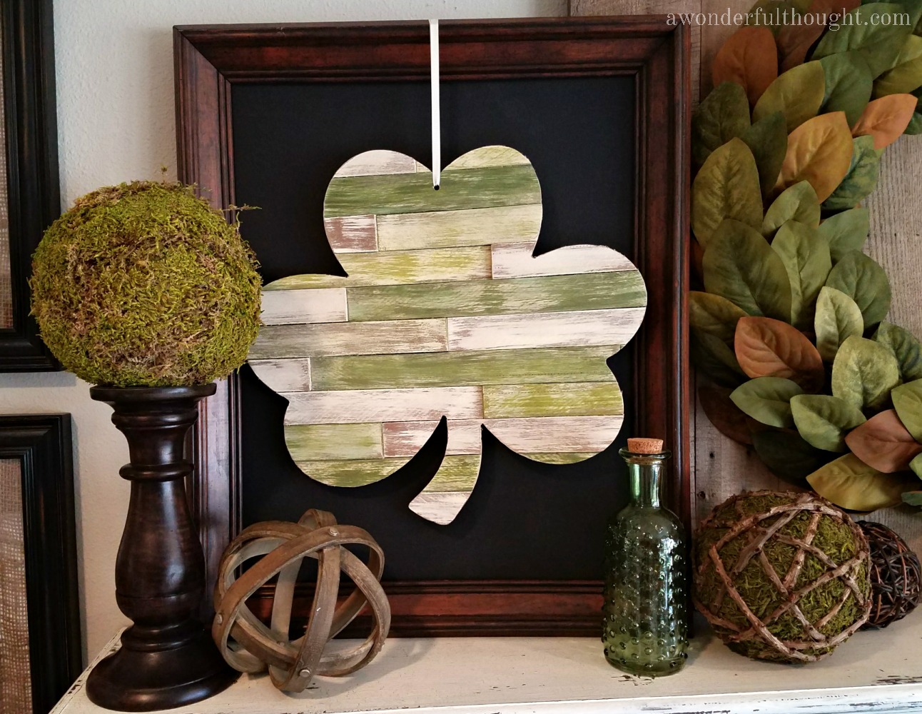 DIY Wood Shim Shamrock - A Wonderful Thought
