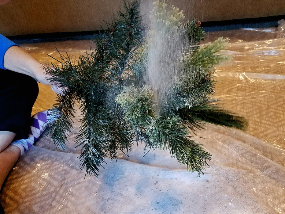 DIY Flocked Christmas Tree - A Wonderful Thought