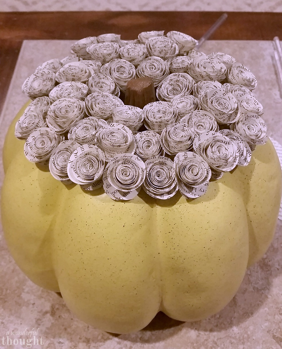 Book Page Rose Pumpkin DIY - A Wonderful Thought