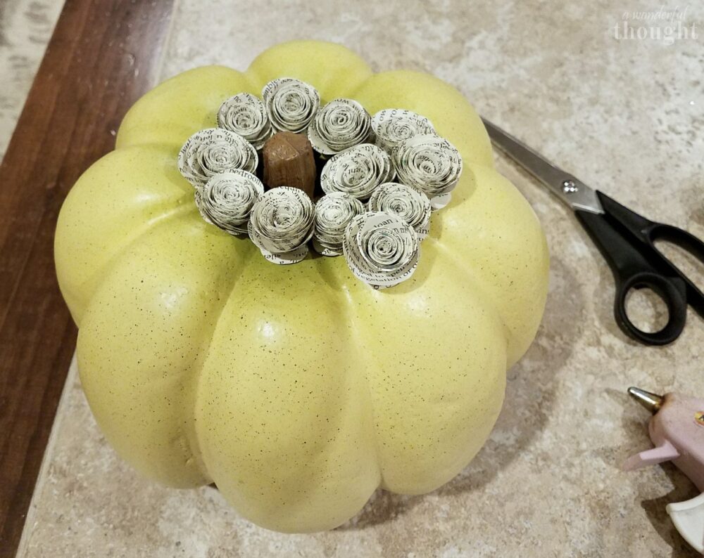 Book Page Rose Pumpkin DIY - A Wonderful Thought