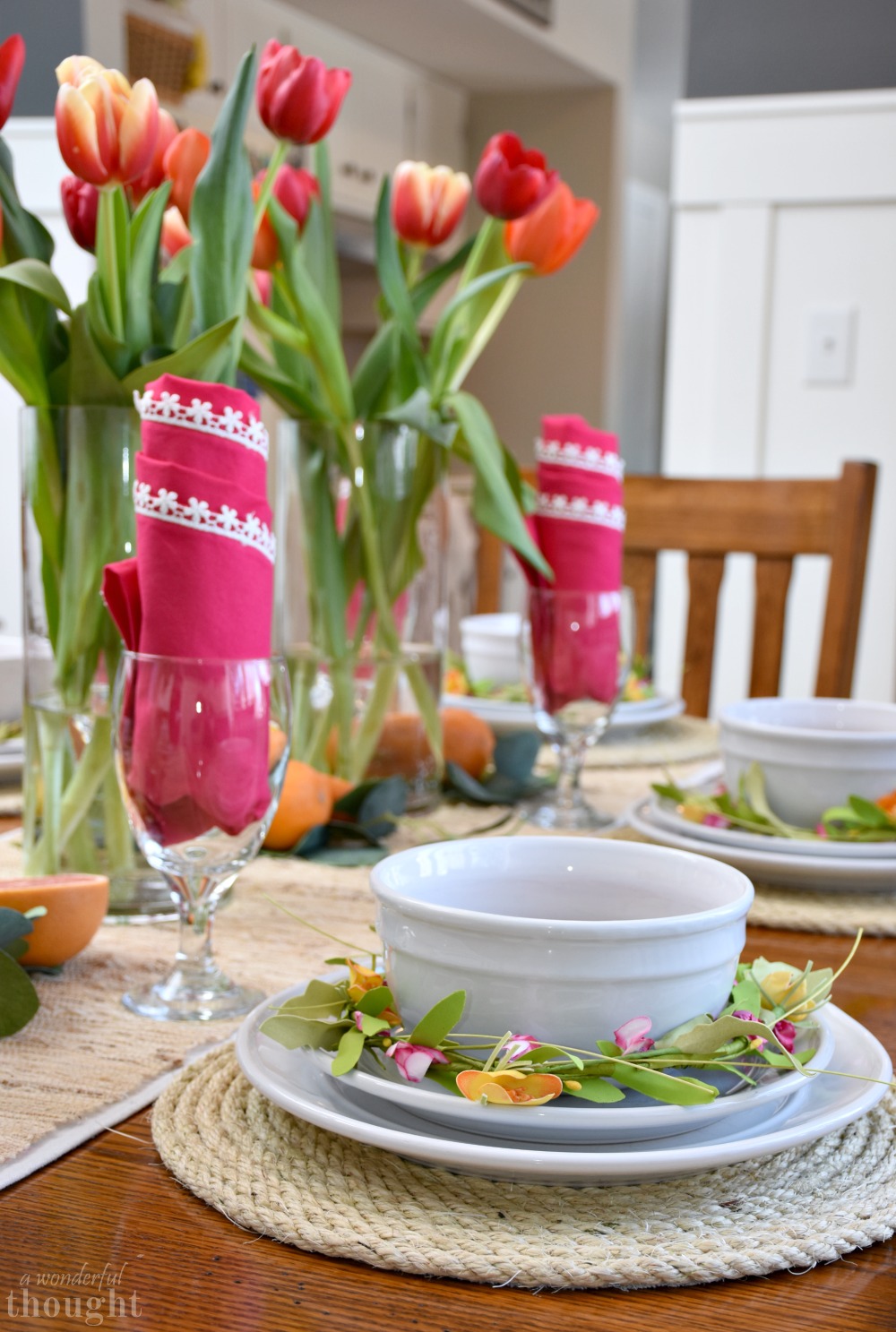 Citrus and Floral Spring Tablescape - A Wonderful Thought