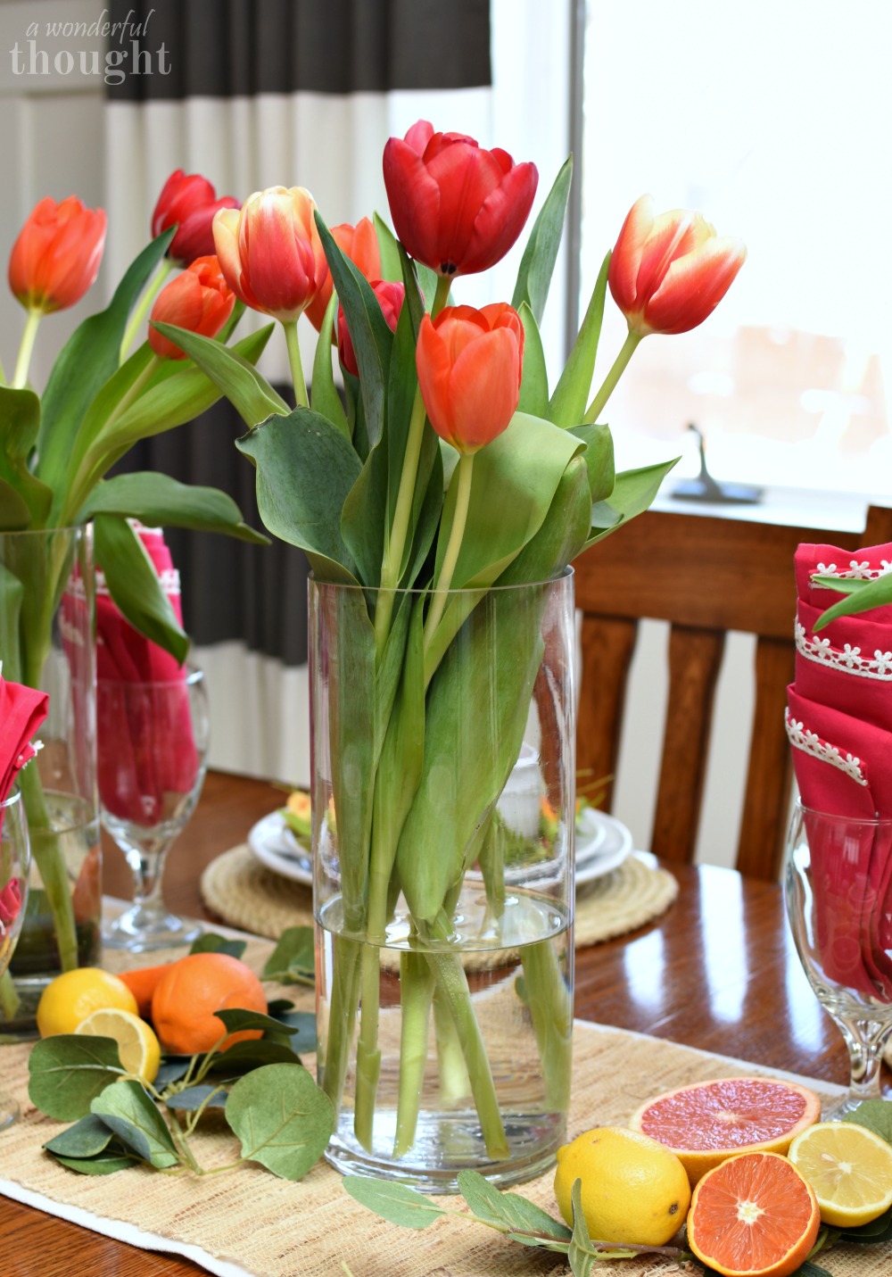 Citrus and Floral Spring Tablescape - A Wonderful Thought