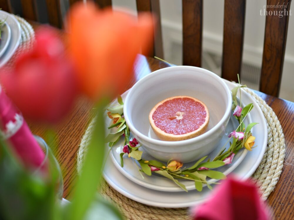 Citrus and Floral Spring Tablescape - A Wonderful Thought