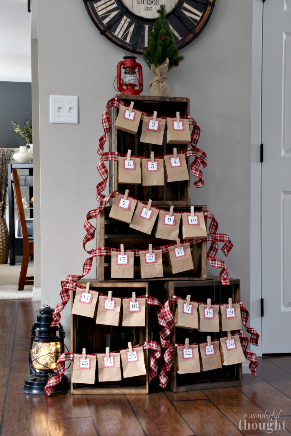 Rustic Christmas Advent Calendar - A Wonderful Thought