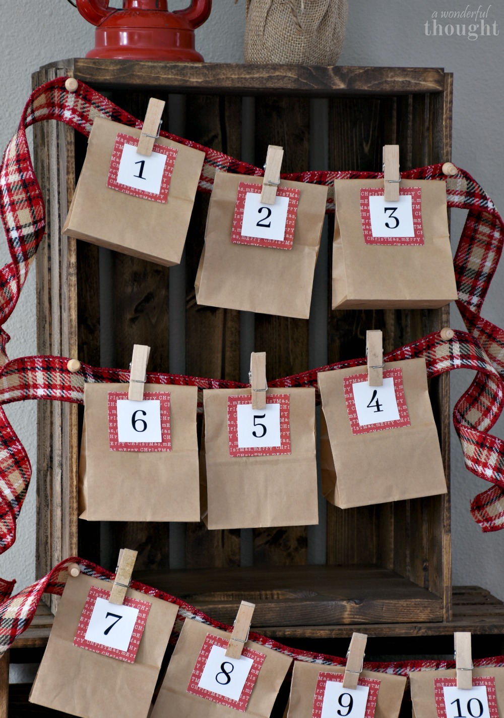 Rustic Christmas Advent Calendar - A Wonderful Thought