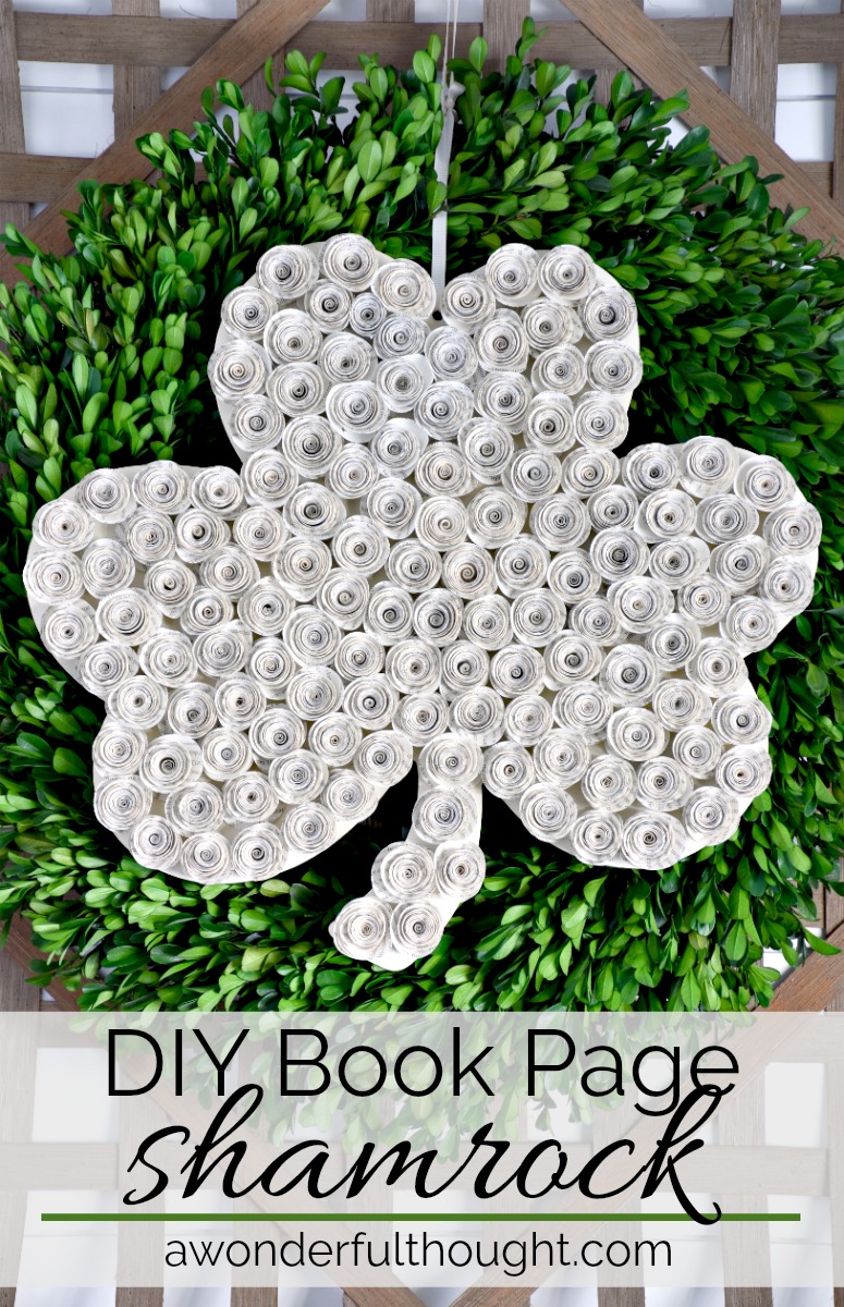 Book Page Shamrock DIY - A Wonderful Thought