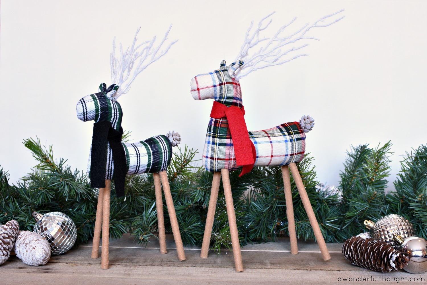 DIY Plaid Fabric Reindeer - A Wonderful Thought