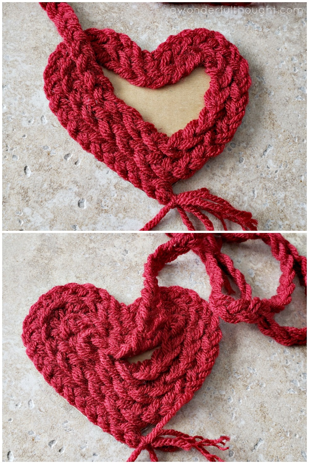 Braided Yarn Heart Garland - A Wonderful Thought