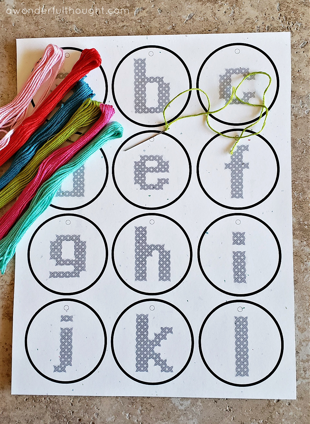 Cross Stitch Gift Tags with Initials - A Wonderful Thought