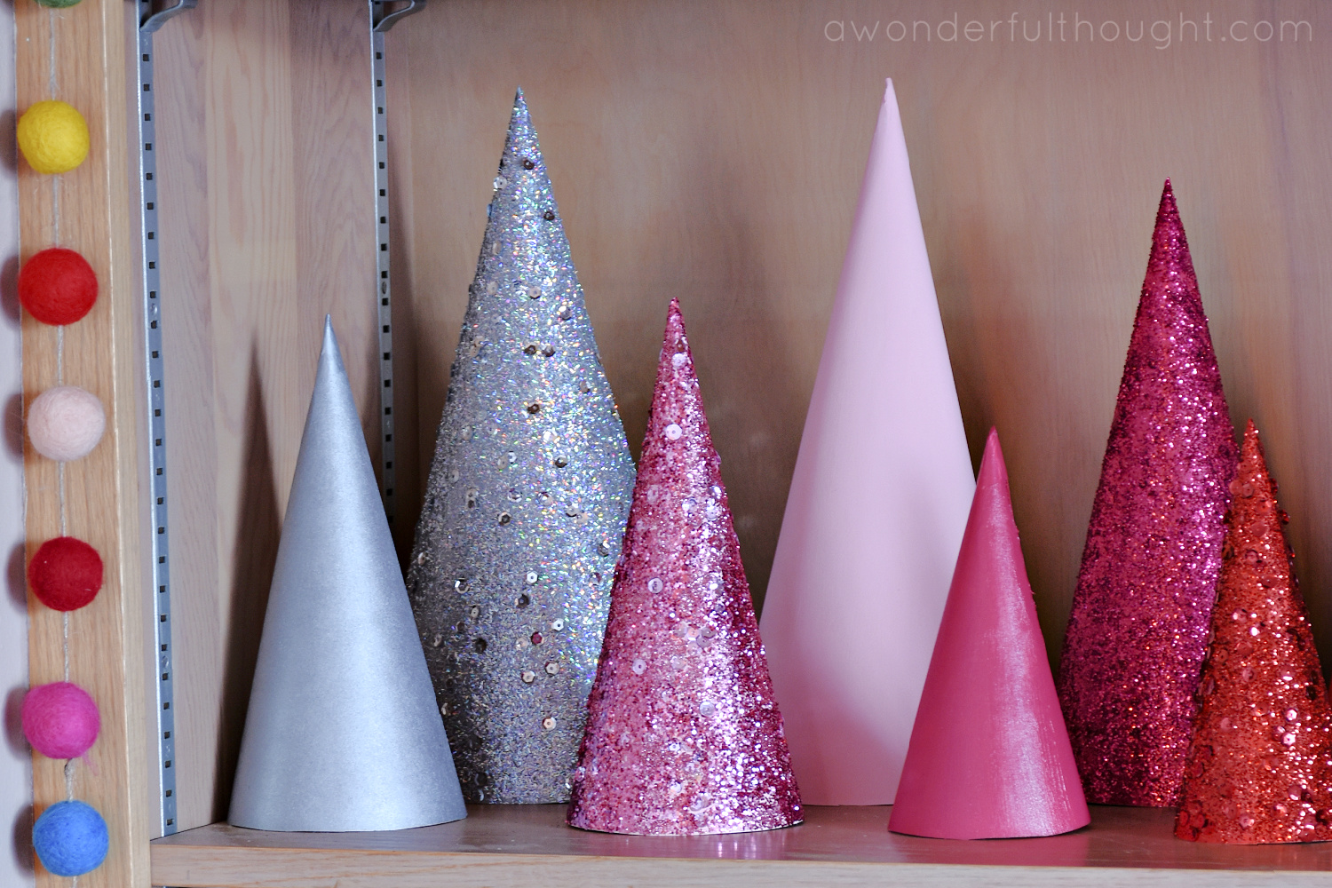 DIY Glitter Cone Trees - A Wonderful Thought