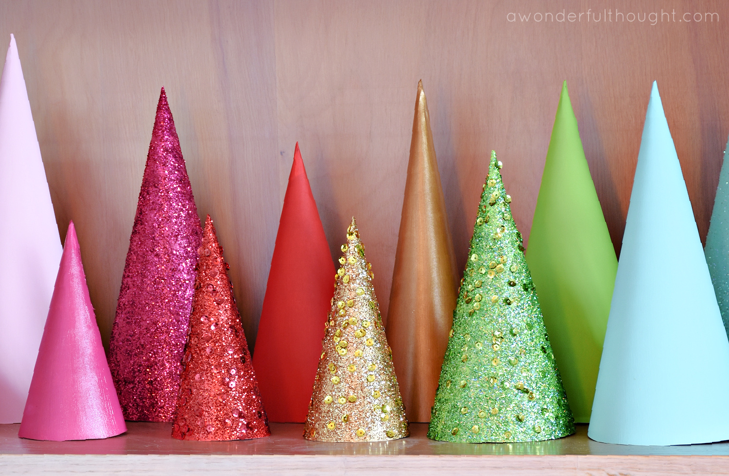 DIY Glitter Cone Trees - A Wonderful Thought
