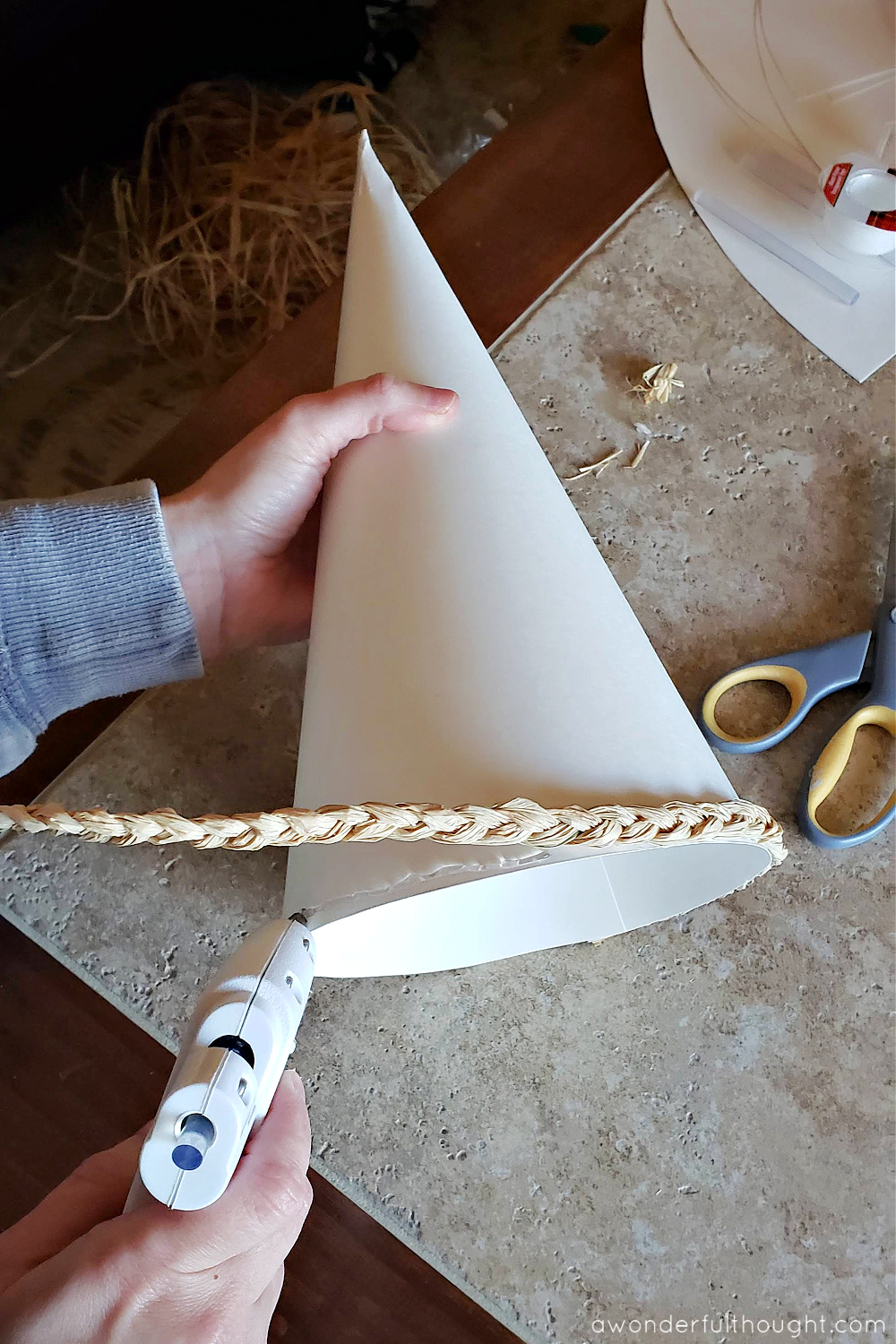 DIY Raffia Christmas Trees - A Wonderful Thought