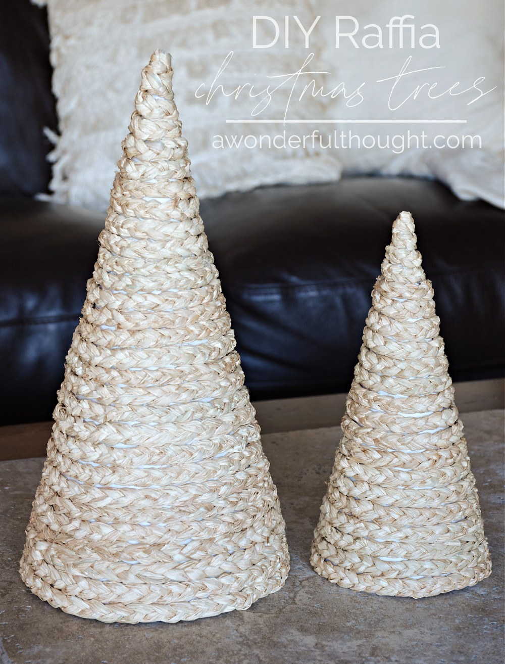 DIY Raffia Christmas Trees - A Wonderful Thought