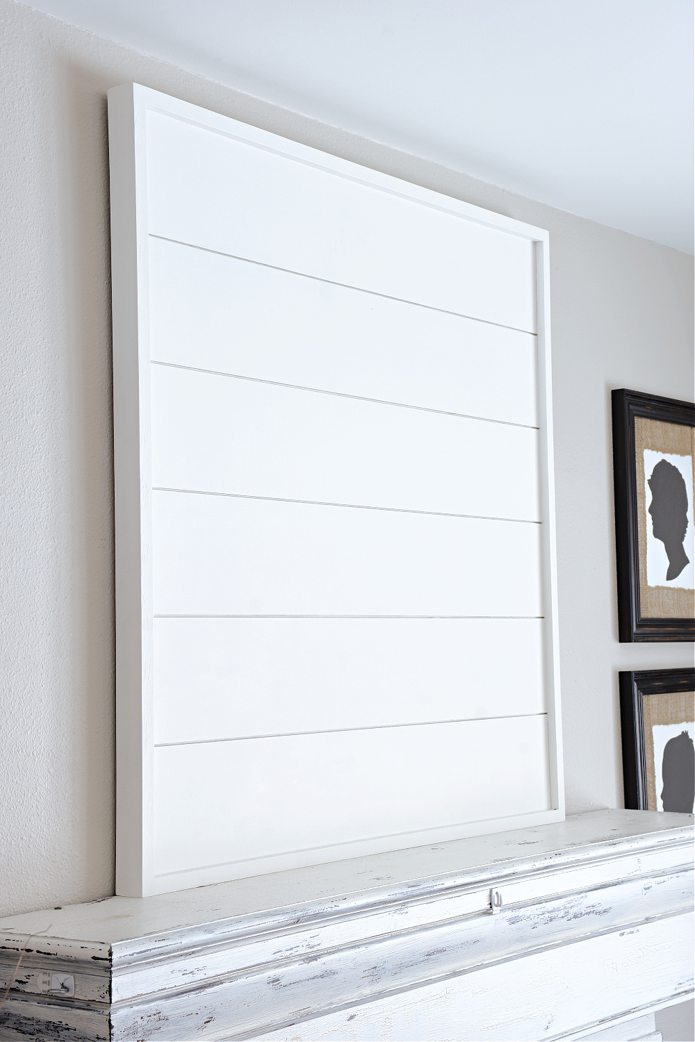 DIY Shiplap Mantel Backdrop - A Wonderful Thought