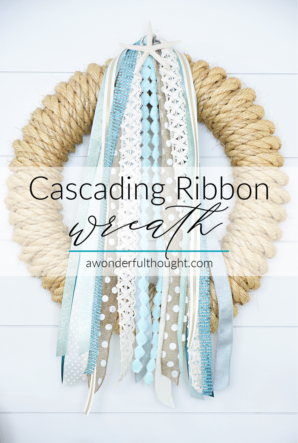 Ribbon Wreath DIY: Add Cascading Ribbon - A Wonderful Thought