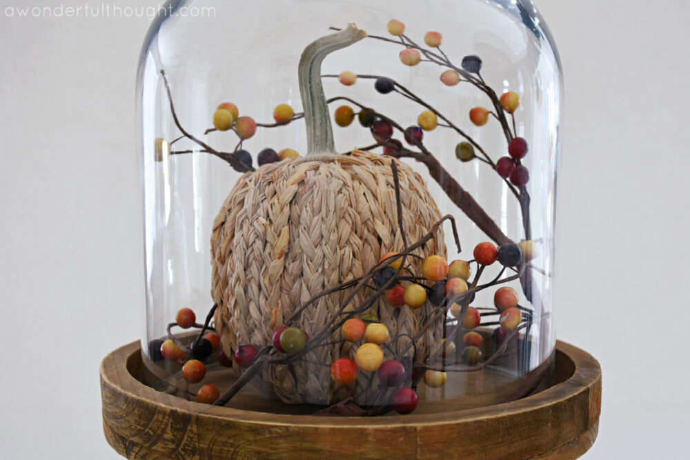Glass Bell Cloches Decorated for Fall - A Wonderful Thought