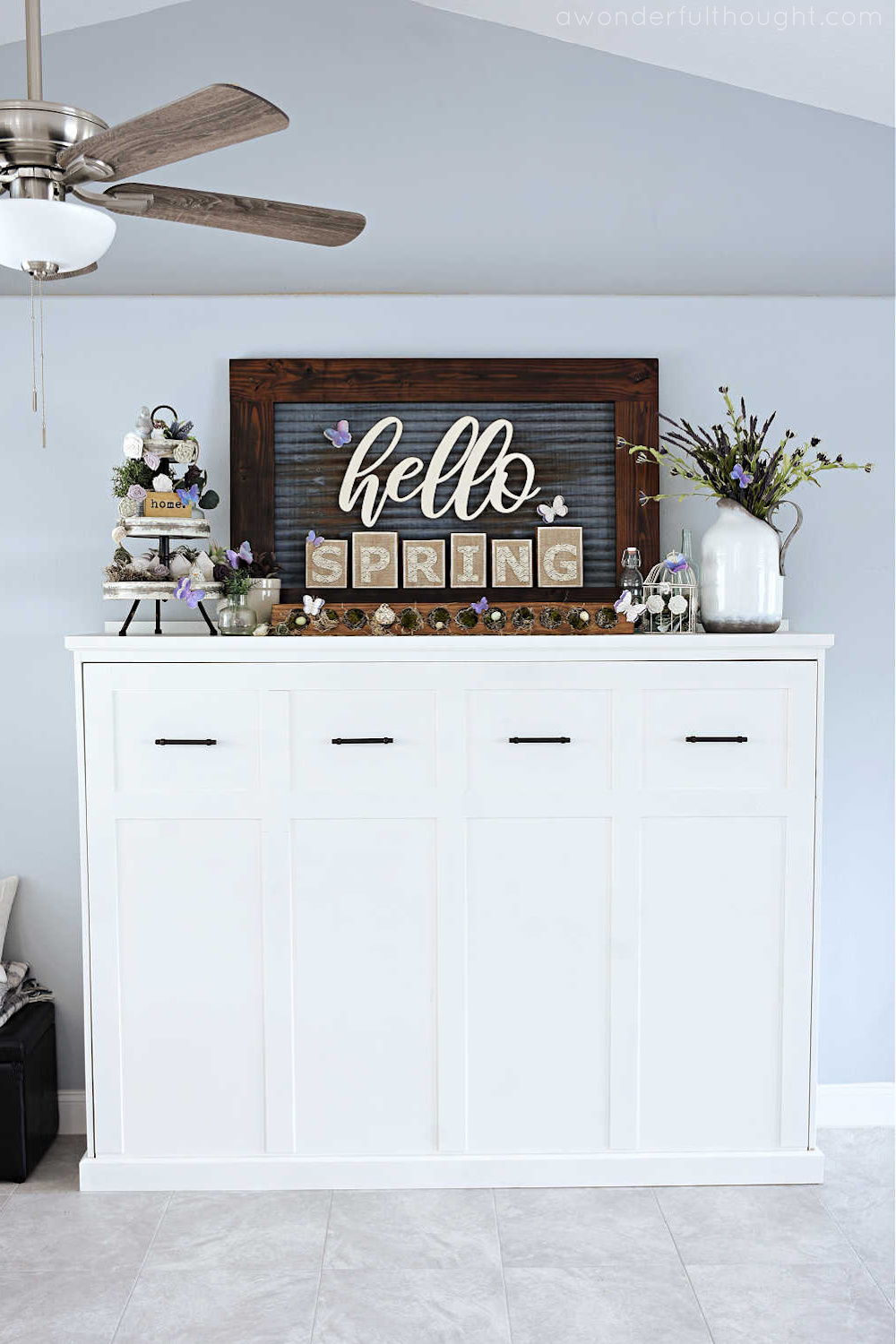 Spring Vignette with Butterflies - A Wonderful Thought