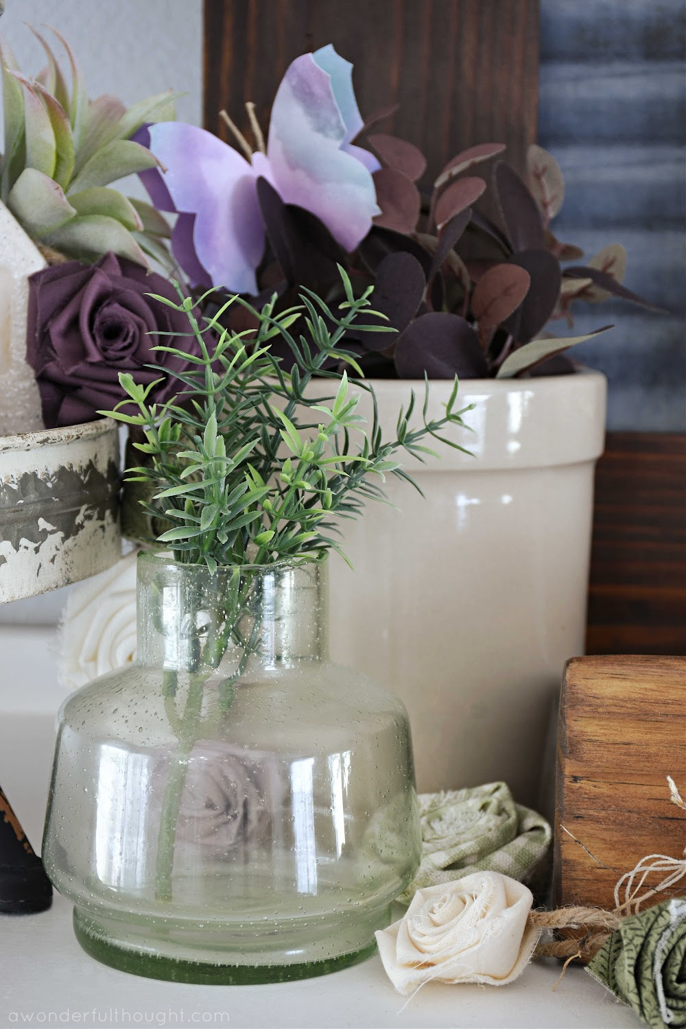 Spring Vignette with Butterflies - A Wonderful Thought