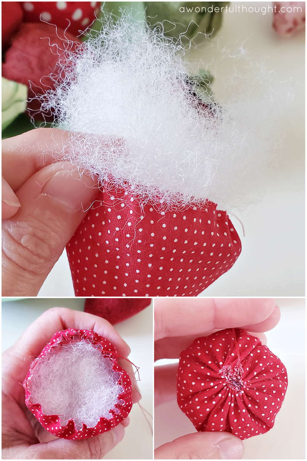 Fabric Strawberry Pattern and Tutorial - A Wonderful Thought