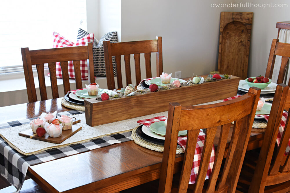 Strawberry Tablescape - A Wonderful Thought