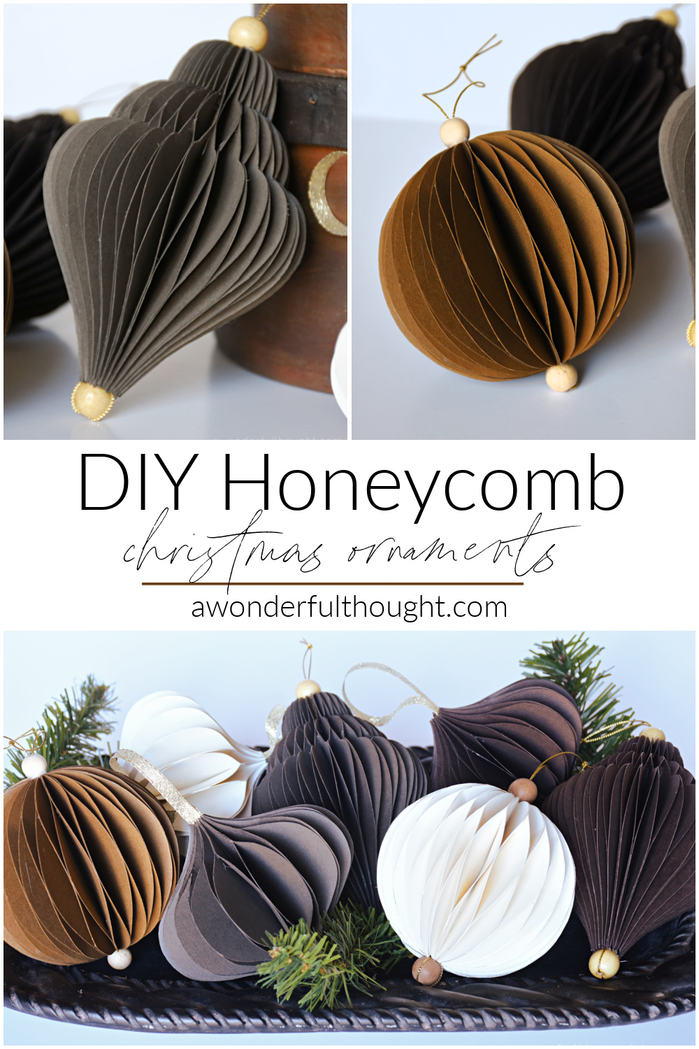 Honeycomb Christmas Ornaments - A Wonderful Thought