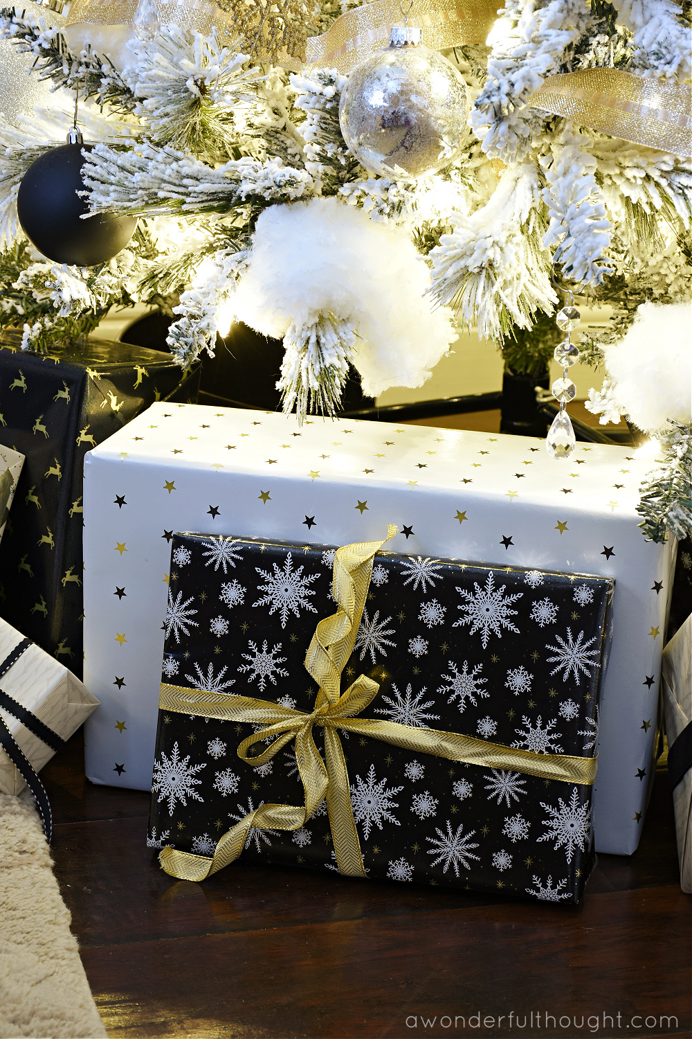 Black and White Christmas Tree - A Wonderful Thought