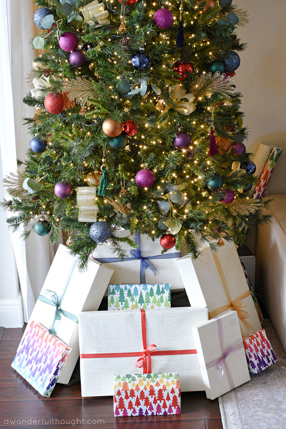 Jewel Tone Christmas Tree - A Wonderful Thought