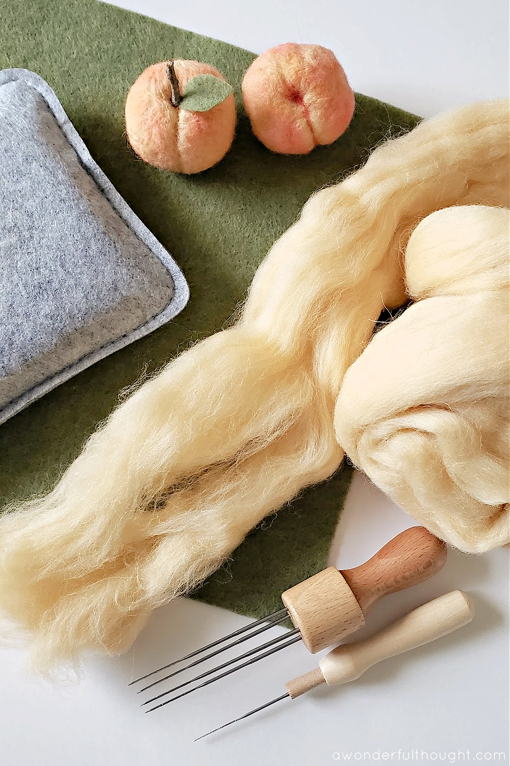 Needle Felt Peach - A Wonderful Thought