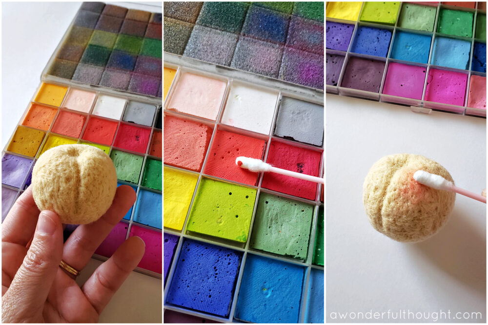 Needle Felt Peach - A Wonderful Thought