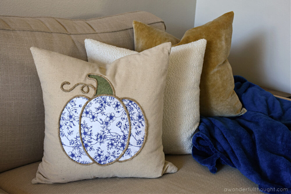 Blue Pumpkin Pillow - A Wonderful Thought