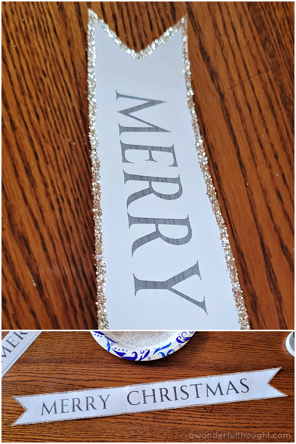 Printable Merry Christmas Banner - A Wonderful Thought