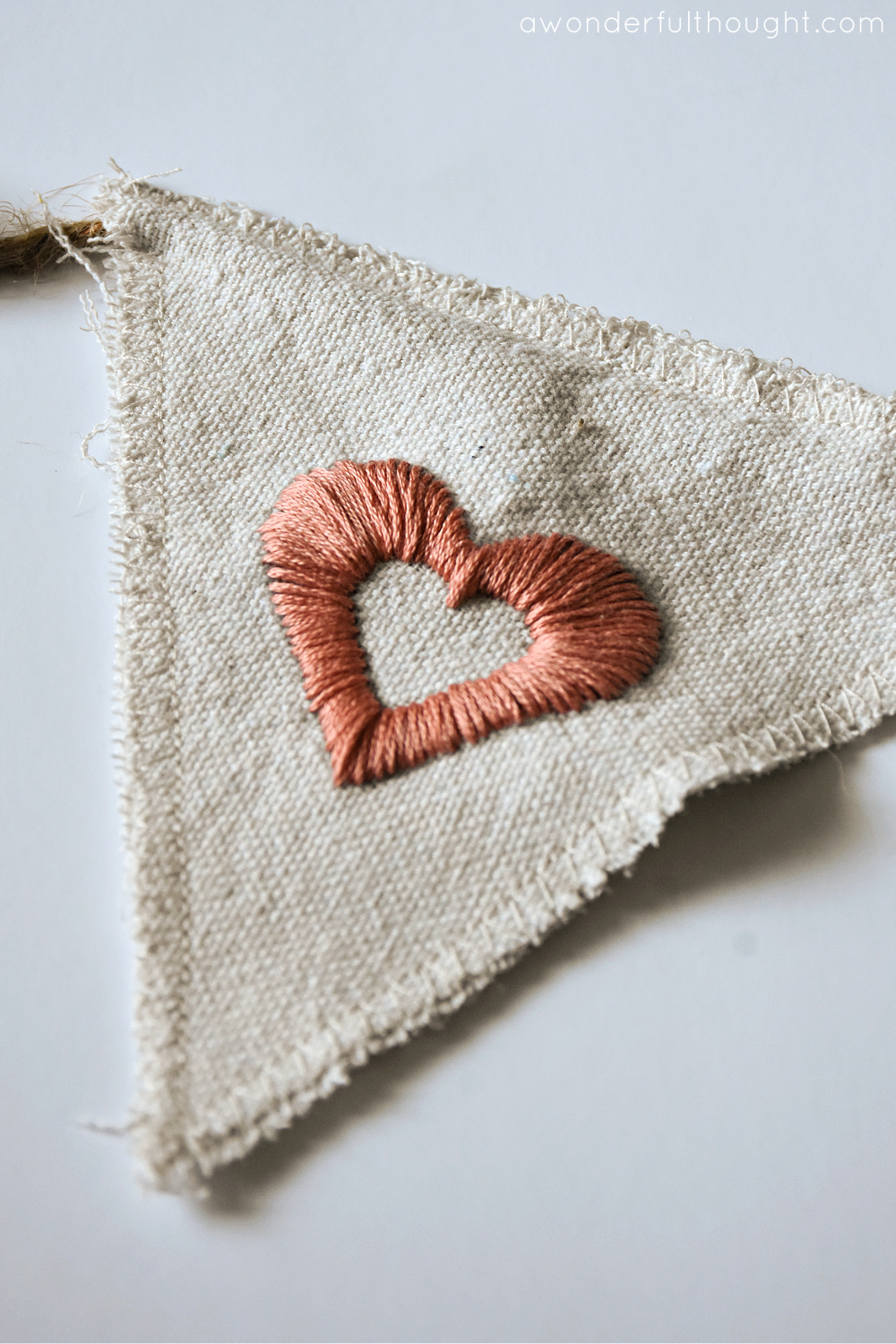 Embroidered Hearts Bunting - A Wonderful Thought