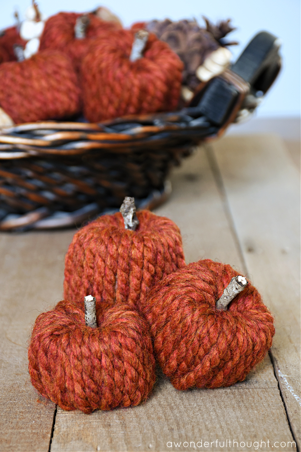 Yarn Pumpkins - A Wonderful Thought